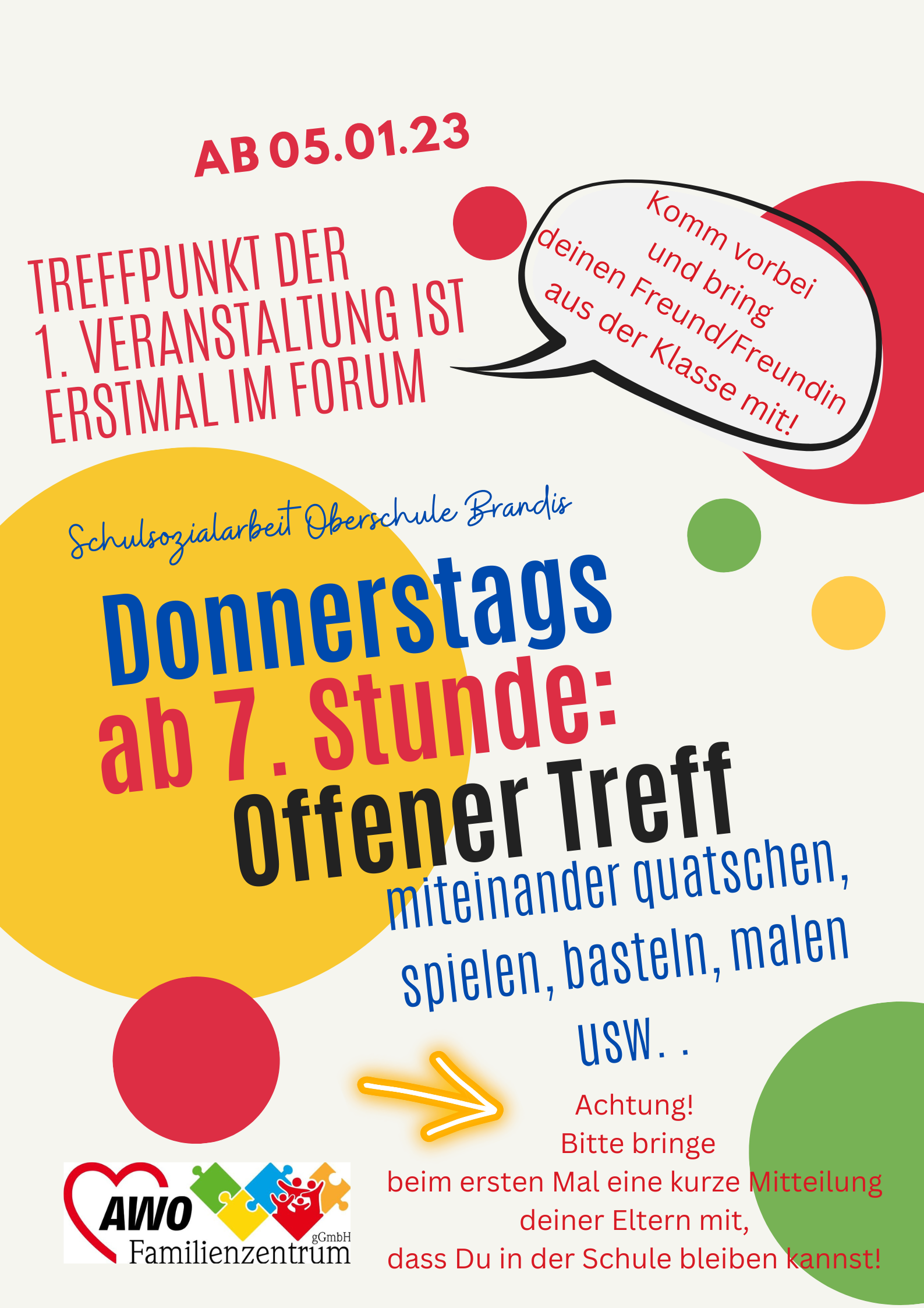 Offener Treff – neues Angebot für Schüler – Oberschule-Brandis